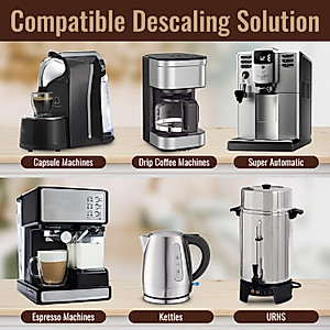 Coffee Machine Descaling Solution - Made in the USA - 2 Uses Per Bottle - Universal Cleaning Descaler for Keurig Coffee Machines, Nespresso, Breville, Delonghi All Single Use Coffee Maker - Pack of 2