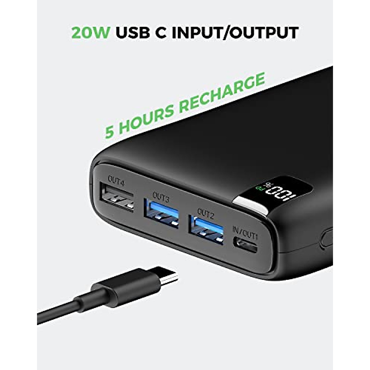 FEELLE Power Bank Portable Charger - 27000mAh USB C in & Out PD Fast Charger QC3.0 22.5W 4 Outputs External Battery Pack Compatible with iPhone, Samsung, Google, LG, Tablet and More