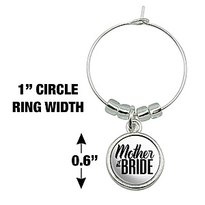 GRAPHICS & MORE Mother of the Bride Wedding Wine Glass Charm Drink Marker