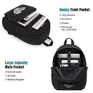 STEAMEDBUN Aesthetic Backpack for Teen Girls, Kawaii Backpack for School, Cute Ita Backpack with Insert(heart black)