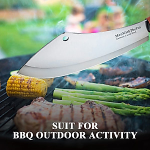 MEN WITH THE POT Butcher Knife With Sheath Meat and Vegetable Cleaver Knife for Kitchen or Camping Christmas Gifts for Men Father