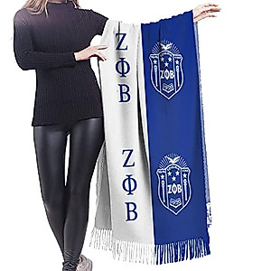 Ze-ta P-hi Be-ta Scarf Sorority Gifts Super Soft Long Large Warm With Tassel Spring Season Sorority Paraphernalia Gifts
