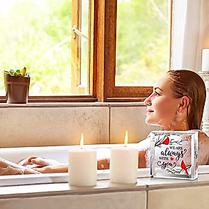 Sympathy Gift Red Cardinal Gifts Bereavement Gift Crystal Glass Memorial Condolence Gift for Loss of Loved One Table Centerpieces Memory Funeral Remembrance(Sympathetic Style,4 x 4 x 0.6 Inch)