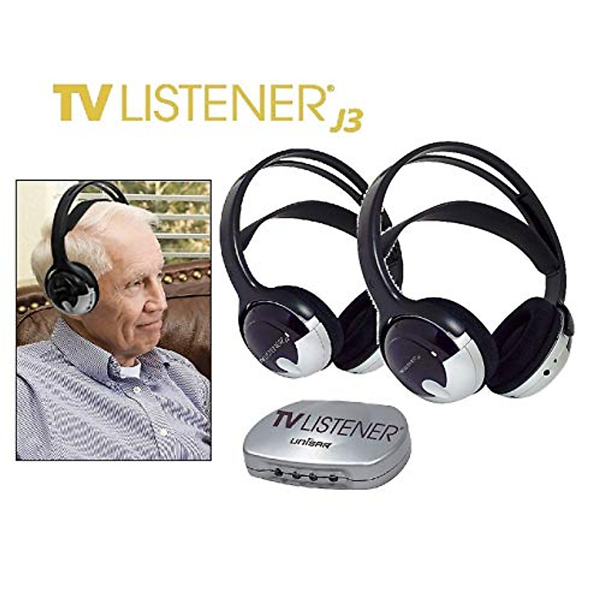 Unisar TV Listener J3 Infrared Stereo System with Additional Headset