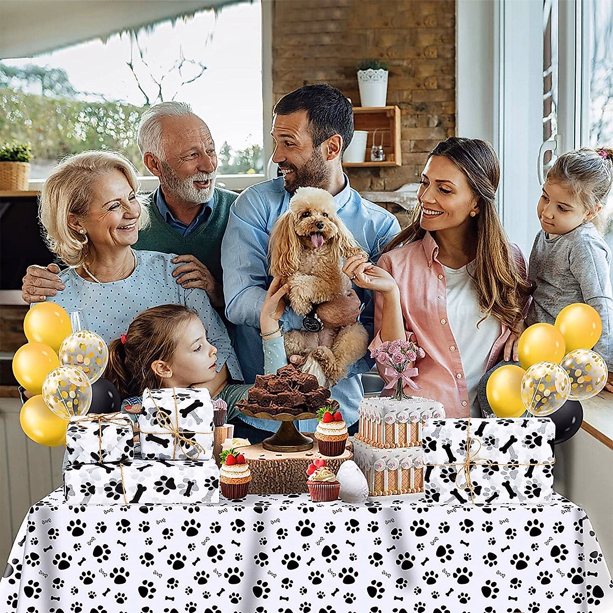 60 Sheets 20 x 20 Inch Dog Paw Print Tissue Paper Puppy Paws Gift Wrap Tissue for Gift Bags Wrapping (Dog Paw)