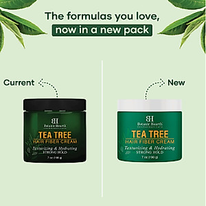 Botanic Hearth Tea Tree Hair Cream - Hair Fibers for Thinning, Styling, Texturizing & Hydrating Hair - Strong Hold & Sulfate Free - for Men and Women - All Hair Types - Made in USA - 7 oz