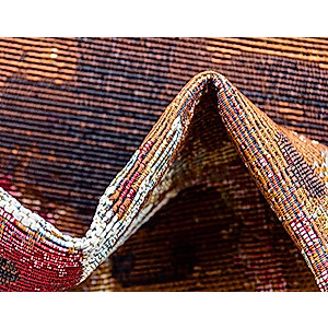 Unique Loom Outdoor Modern Collection Area Rug - Pine (5' 3" x 8' Rectangle, Multi/ Brown)