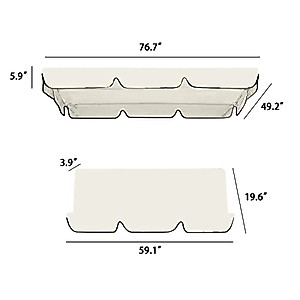 Lucitingfinil Patio Canopy Swing Cover Outdoor Swing Canopy Replacement Waterproof UV Resistant Durable Removable Swing Cover with Swing Chair Cover (No Steel Frame) (76.7 X 49.2 X 5.9, Coffee)