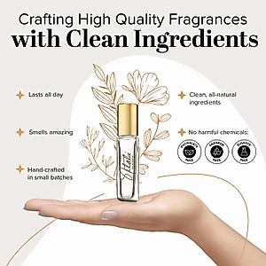 Natalie Fragrance Eau De Parfum Roller - 7ml I Floral Mini Perfume with Gardenia, Freesia, Neroli, Bigarde Zest, Rose Oil & Vanilla, Hand Made, 18% Oil Concentration, Travel Roll On Perfume for Women