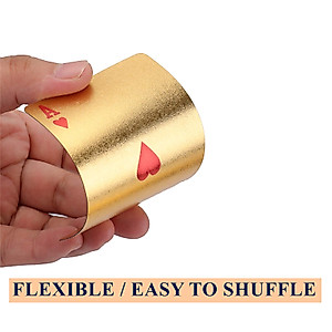 Yopay 6 Decks of Playing Cards, Luxury 24K Foil Waterproof Cards, Plastic Novelty Family Card Game Tools with 100 Dollar Pattern for Gift Travel Classic Party Game (2 Golden, 2 Silver, 2 Black)