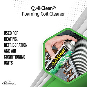 QwikProducts Foaming Coil Cleaner for AC Unit, Heating, Refrigerator, Air Conditioner No Rinse Coil Cleaner Spray Breaks Down Dirt, Dust, Grease, and Oil