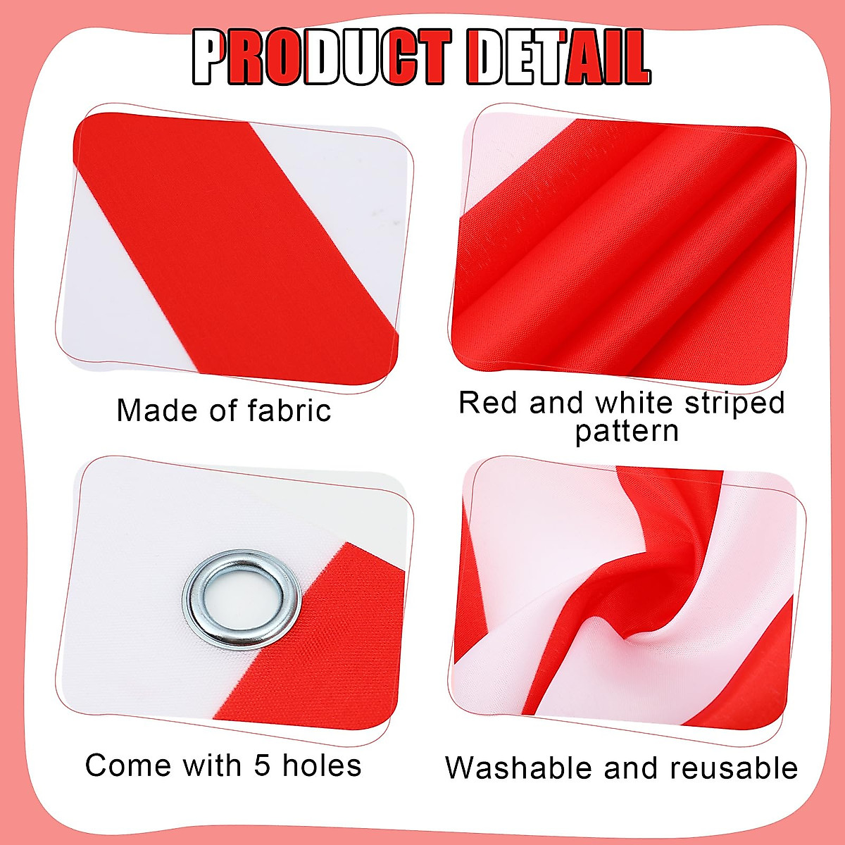 SmoothNovelty Carnival Tent Circus Theme Party Decorations White and Red Striped Circus Awning Decor 3D Awning Circus Tent Canopy for Mardi Gras Carnival Theme Party Decor, 9.84 x 78.74 Inch (6 Pcs)