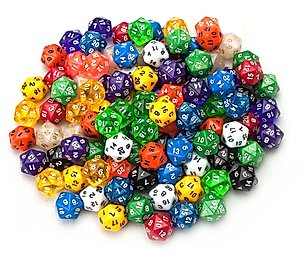 Wiz Dice Bulk Random Polyhedral Dice (D20-100 Pack) - Polyhedral Role Playing Dice in Unique Colors - DND Accessories for TTRPG Dice Games - Ideal Roleplaying Game Dice