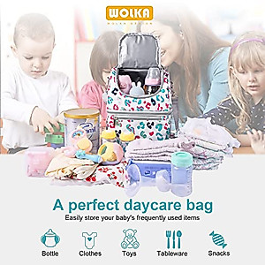 Wolka Insulated Baby Bottle Bag for Daycare,Breast Pump Bag,Breastmilk Cooler bag& Lunch Bag,Multi-Function Milk Bottle Storage Bags Fit for Dr. Brown, Comotomo, Philips, Nuk, Lansinoh