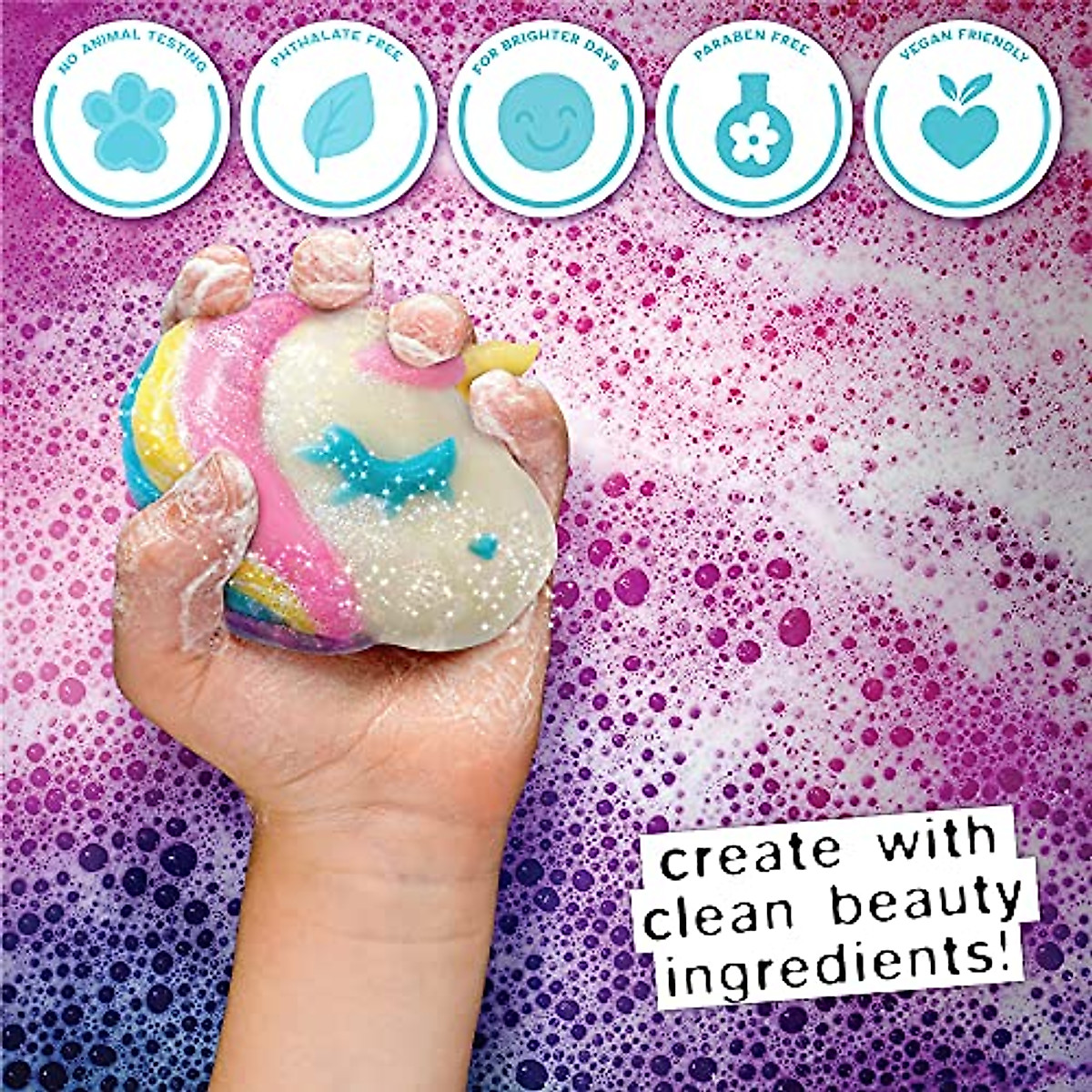 Just My Style You*niverse Sparkling Squishy Soaps, At-Home STEM Kits for Kids Age 8 and Up, DIY Shape Soaps, Chemistry Activities for Birthday Parties, Sleepovers