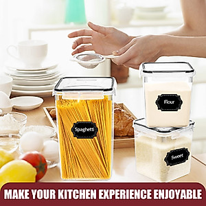 PRAKI Large Airtight Food Storage Containers, 10PCS BPA Free Plastic Cereal Storage Containers, Kitchen & Pantry Organization for Sugar, Flour, Baking Supplies with Lables & Mark