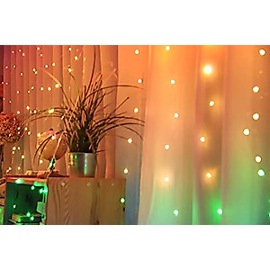 A-POWER 300 LED Curtain Lights USB Window Fairy Lights Decoration Remote Controlled LED String Lights (Rainbow)