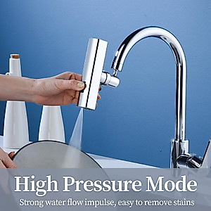 Kitchen 360°Faucet Extender with 55/64''(22mm) Female Thread, Swivel Sink Water Faucet Aerator with 3Modes, Faucet Sprayer Attachment for Kitchen, Faucet Replacement Part FM22