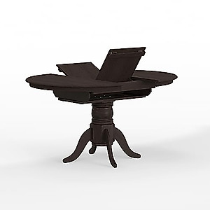 Glenwillow Home 5-PC - Oval Butterfly Leaf Dining Table + X-Back Dining Chairs Dining Set in Dark Walnut