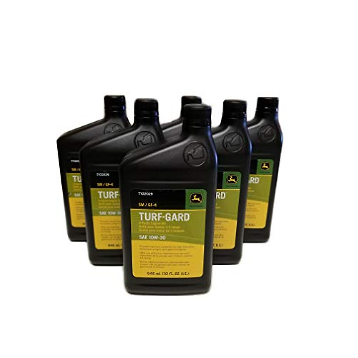 John Deere Turf-Gard SAE 10W-30 4-Cycle Engine Oil TY22029 1 Quart Bottle 32oz OEM 6 Pack