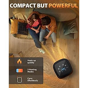 Space Heater Indoor, Portable Electric Heaters for Indoor Use 1500W with Thermostat 12H Timer, Multi-Modes, 80° Oscillation, Overheat Protection PTC Fast Heating for Office Bedroom Home