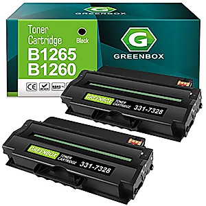 GREENBOX Compatible 1260 High Yield Black Toner Cartridge Replacement for Dell 1260 1265 331-7328 for B1260dn B1265dfw B1260 B1265dn B1265dnf Printer (2,500 Pages, 2 Black)