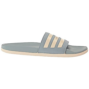 adidas Unisex Adilette Comfort Slide Sandal, Magic Grey/Wonder White/Gold Metallic, 19 US Women