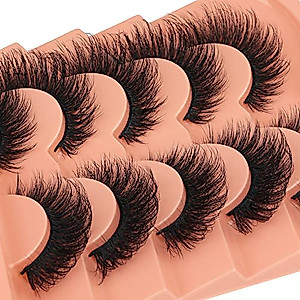 Natural Fox Eye Lashes Wispy False Eyelashes 18mm Fluffy Mink Lashes D Curl Fake Cat Eyelashes Multipack by TOOCHUNAG