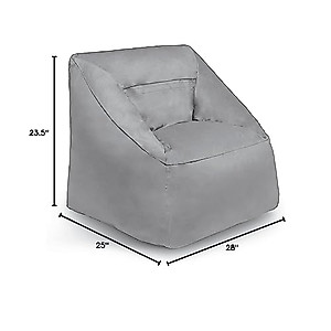Delta Children Cozee Cube Chair, Kid Size (For Kids Up To 10 Years Old), Alloy