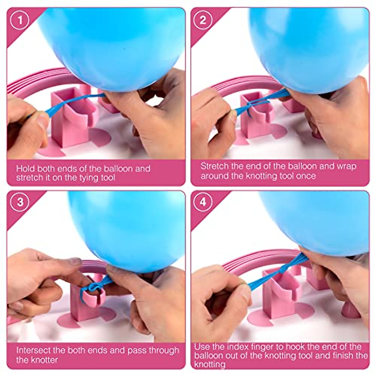 Balloon Pump Flyneei Balloon Pump Electric Balloon Inflator Electric Balloon Pump & Balloon Tying Tool in One Portable Dual Nozzle Balloon Air Pump Balloon Blower for Party Decoration