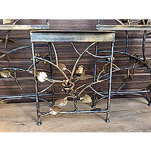 Garden bench consisting of 3 parts made in the technique of the artistic forging, floral decor