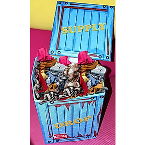 Skywin- Fabric LootBox Big, Storage box with Lid 18”x14”x14” Stackable and Foldable Supply Box, Collapsible Box, Durable Drop Box for Gamers, Fun Bright Colors