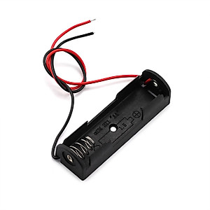 ZRM&E 10-Pack AA 1.5V Battery Case Holder,1 Slots Battery Spring Clip Storage Box - with Black Red Wire Leads