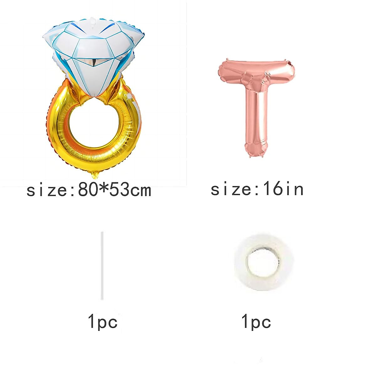 Just Married Balloons, Rose Gold Mylar Balloons Decors For Wedding/Engagement/Bachelorette/Bridal Shower Party Sign Supplies