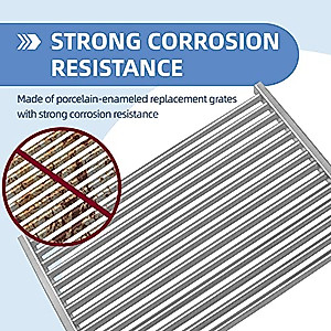 NEURARC 19.5 Inch Stainless Steel Grill grates Replacement Parts for Weber 7524 7528,Genesis 300 Series,Genesis E-310 E-330,Set of 2 Cooking Grid Grates(19.5" x 12.9")