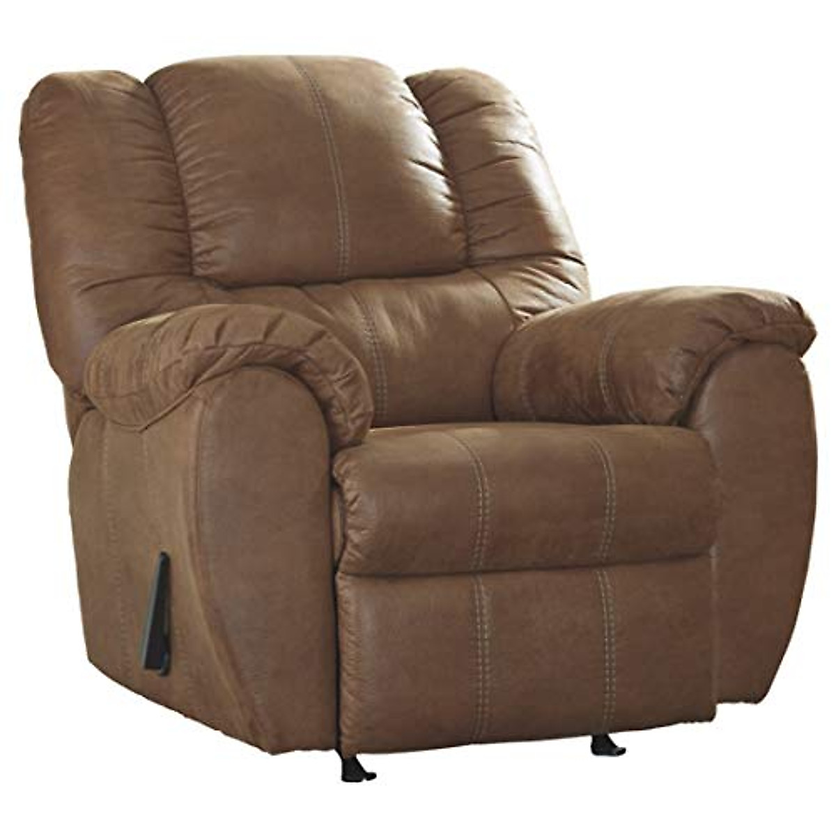 Signature Design by Ashley McGann Faux Leather Oversized Manual Rocker Recliner, Light Brown