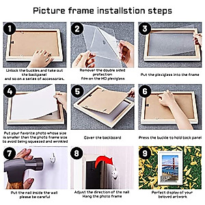 POUYCIW 12x16 inch Wood Picture Frame for Wall Hanging Square Photo Frames with Mats 10x14 inch Pictures for Baby Scan,Poster,Decoration,Anniversary,Wedding,Christmas,Diamond Painting(White)