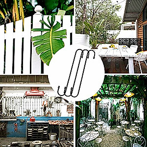 Dreecy 10 inch Extra Large S Hooks Heavy Duty Black Long S Hooks for Hanging Plants Extension Hooks for Garden,Kitchenware,Pergola,Patio,Flower Basket,Indoor Outdoor Uses(4 Pack)