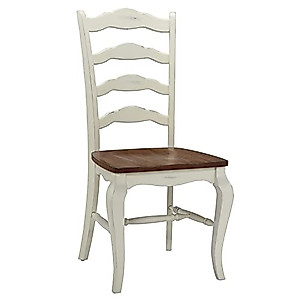 Home Styles French Countryside Oak/White Pair of Chairs with Distressed Oak and Rubbed White Finish 16.5D x 17.75W x 18H in