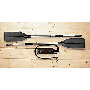 Intex Excursion 4 Inflatable 4 Person Fishing Boat Raft Set with Motor Mount Kit for Rivers and Lakes (Motor Not Included)