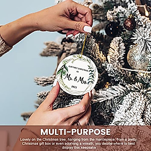 First Christmas Married Ornament 2023, Wedding Gifts for Couple, Our First Christmas as Mr Mrs Gifts, Bridal Shower Gift, Just Married Ornaments, 1st Year Wedding Ornament for Newlywed