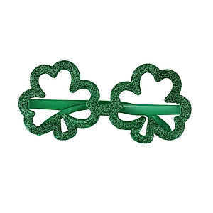 St. Patrick's Day 9pcs Costume Set, Irish Lucky Green Bow Necklace Glass Tattoo Sticker Rubby Wristbands, Carnival Hololiday Accessory Decorations