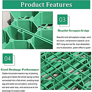 YUEWO Gravel Driveway Grid 1.9” Depth Flat-Interlocked Permeable Grass Pavers HDPE Green Plastic Shed Base for Parking Lot, Garden, Fire Lanes Cover 11 Sf.(1 Sm), 4 Pack