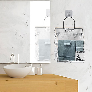 CRSONGMAOZL 2 Pack Wall Hanging Storage Bags with Sticky Hooks, Closet Wall Hanging Organizer, Kitchen Wall Storage Bags, Hang Storage for Kitchen, Bathroom(Letters and Sailboat)