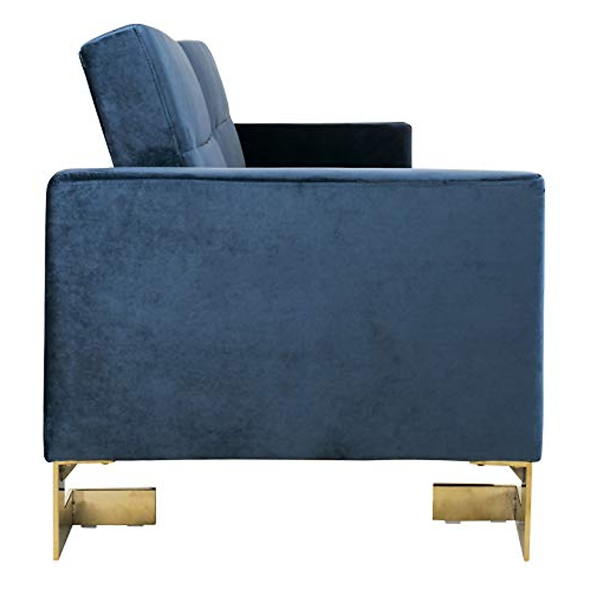 Safavieh Home Tribeca Glam Navy Velvet and Brass Foldable Sofa Bed