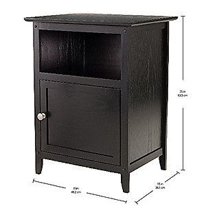 Winsome Wood Henry Accent Table, Black, 19 inches