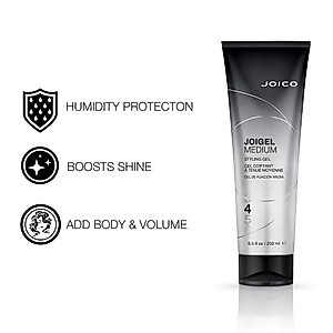 JoiGel Medium Styling Gel | For Most Hair Types | Add Body and Volume | Lock In Moisture & Boost Shine | Thermal Heat & Humidity Protection | Protect Against Pollution | 8.5 Fl Oz (Pack of 2)