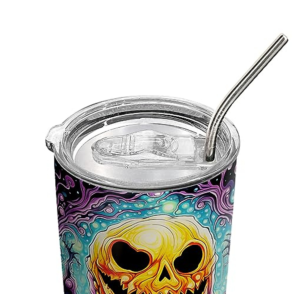 ORCAE 20oz Halloween Tumbler, Boo Boo Ghost, Ghost Tumbler, Trick or Treat, Pumpkin Ghost Tumbler Cup, Insulated Travel Mug with Lid, Coffee Thermos for Men, Women, Halloween Gifts - G