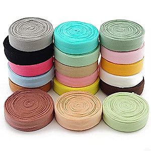 Herrmosa 3/4" 20mm Fold Over Elastic Bands Spandex Elastic Ribbon Kids Hair Tie DIY Sewing Lace Trim Waist Band Garment Accessory 2cm - Fruit Green - 1y