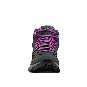 Columbia Womens Crestwood Mid Waterproof Boot Hiking Shoe, Graphite, Bright Plum, 7.5 US